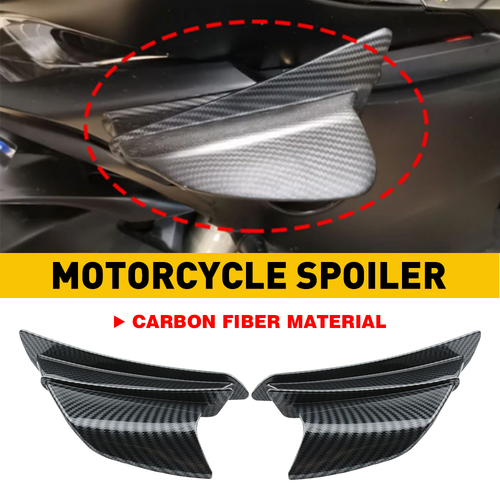 2x Motorcycle Side Winglet Air Deflector Wind Fin Spoiler Trim Carbon ...