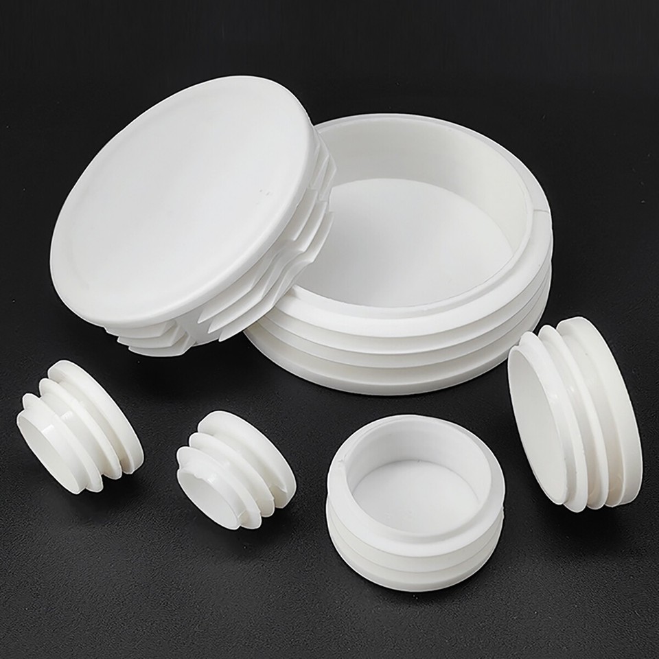 Round Plastic End Caps Tube Inserts Blank Plugs Table legs For Steel ...