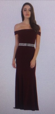 Cindy Collection Prom Dress, Evening Gown,Burgundy Bling Belt Large ...