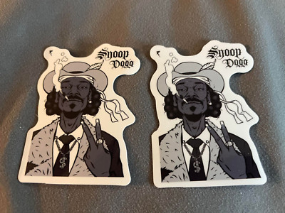 Lot (2) SNOOP DOGGY DOGG 1 3/4" x 2 1/2" Rap STICKERS Fast! FREE SHIP ...