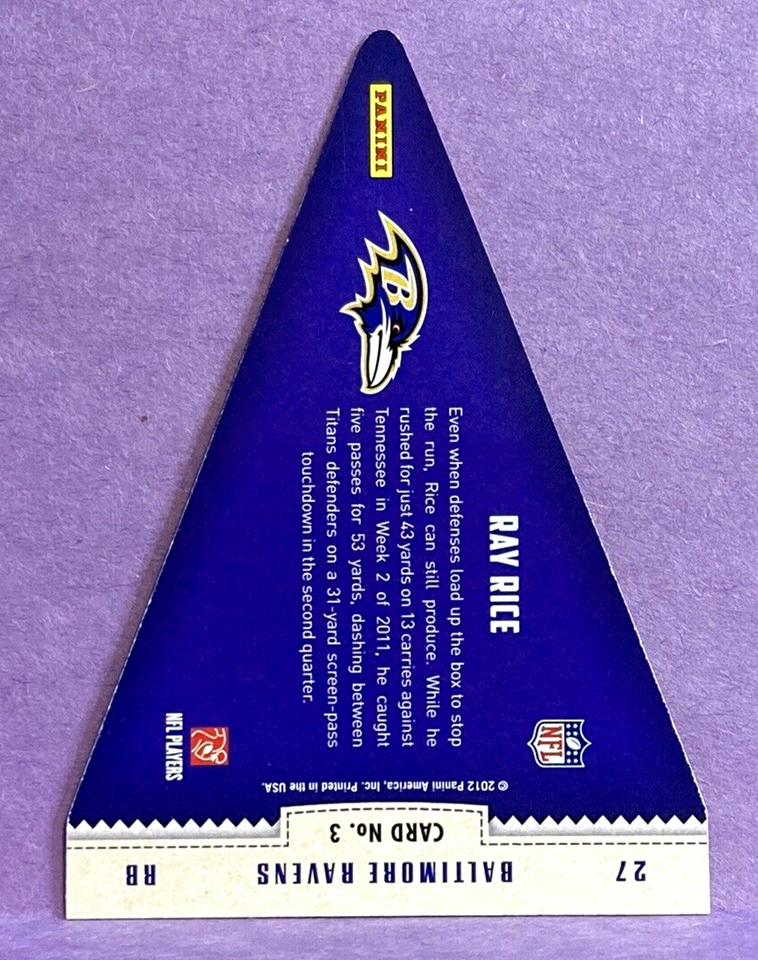 2012 Rookies & Stars RAY RICE Pennant Card #3 Ravens | eBay