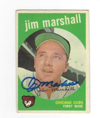 Autographed Jim Marshall Chicago Cubs 1959 Topps Card #153 w/COA | eBay