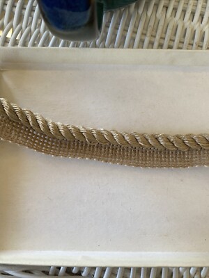 Vintage Conso Braided Flanged Lip Cord - 4 Yards - Shiny Tan | eBay