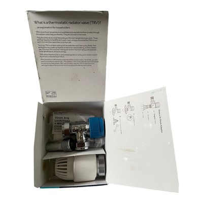 Drayton RT212 15mm Angled Thermostatic Radiator Valve and Lockshield ...