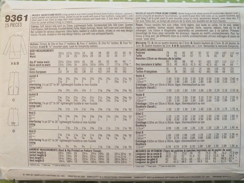 VTG 90s SIMPLICITY MS Dress Jumper Vest Top Skirt Jacket PATTERNS 4-6-8 ...