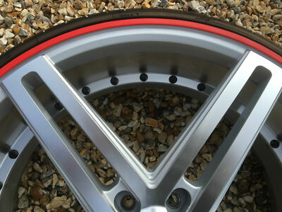 RED RIMSAVERS by Rimblades Car Tuning Alloy Wheel Rim Protectors Tyre ...