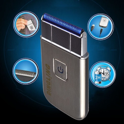 Electric Shaver Usb Charging Mini Shaver With Metal Brushed Design ...