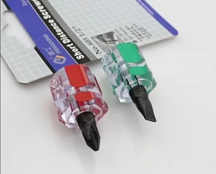 Mini Ultra Short Stubby Screwdriver Set 2 Pieces 1 Phillips, 1 Flat | eBay