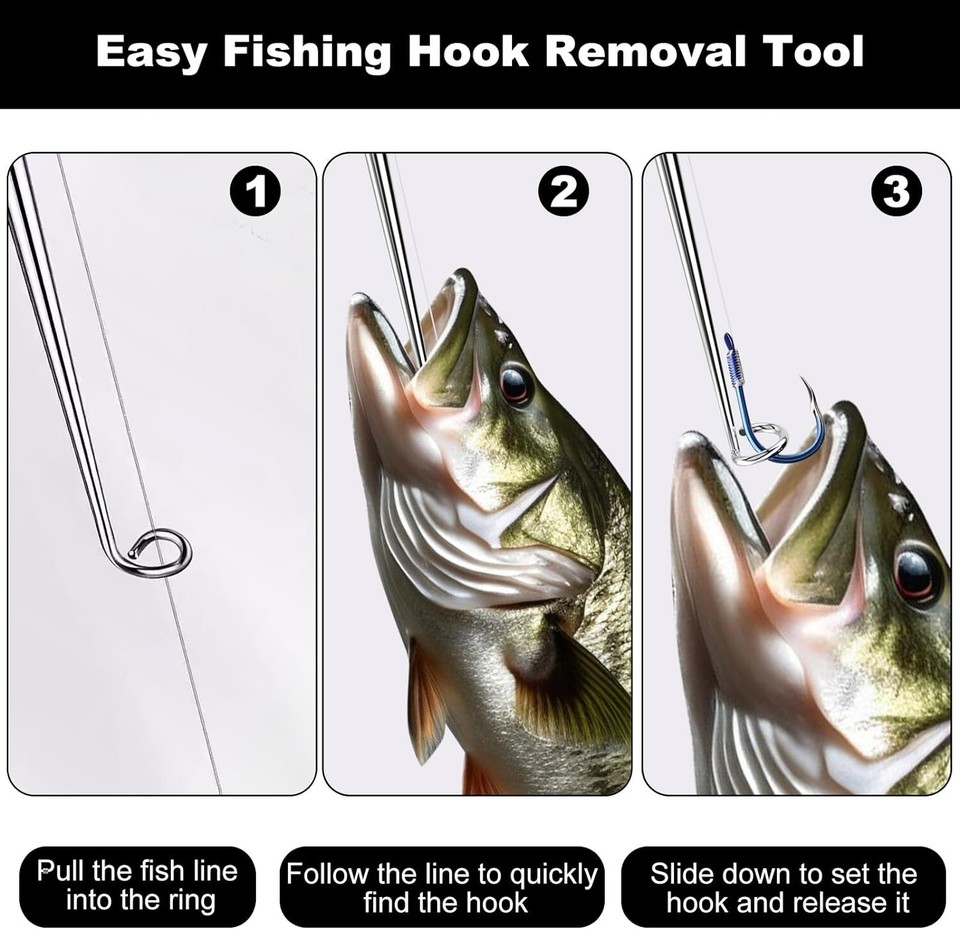 4PCS Easy Fish Hook Remover Detacher Fishing Hook Detacher Tackle ...
