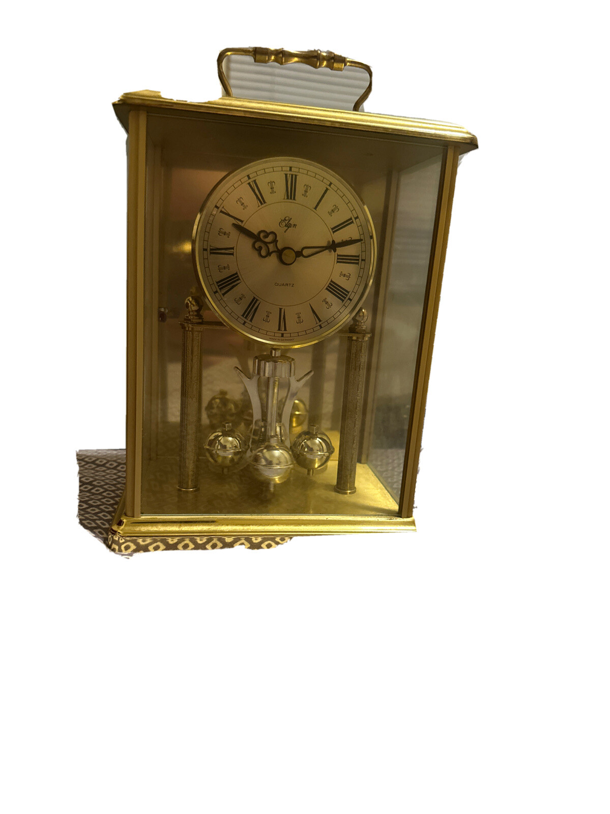 Hampton Anniversary Clock Quartz Germany Brass Pendulum Handle | eBay