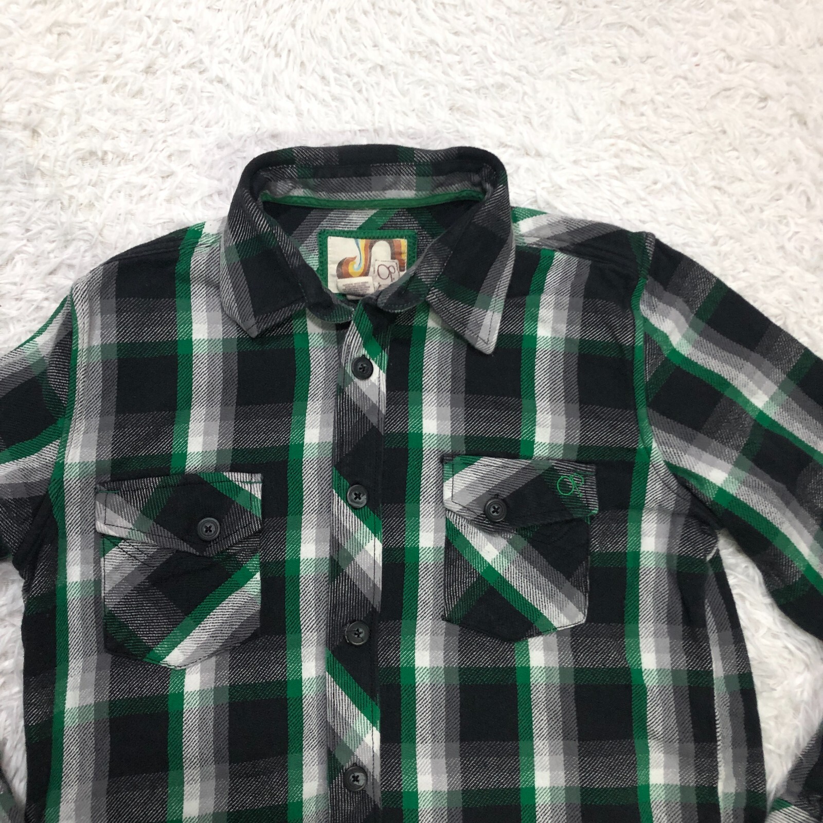 Vintage Op Ocean Pacific Flannel Shirt Mens Medium Gr… - Gem