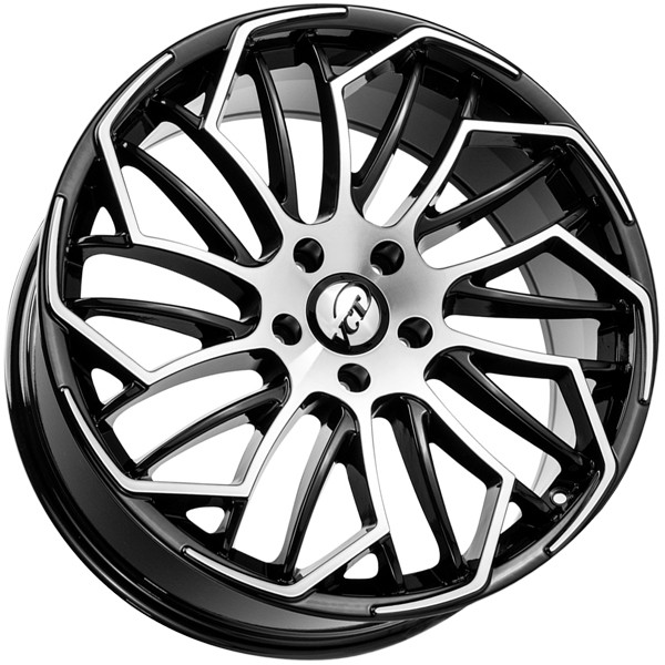 (Set of 4) VCT Slider 22x8.5 5x115 +38mm Black/Machined Wheels Rims 22 ...