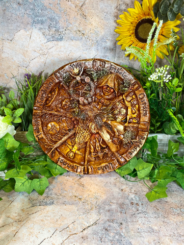 Pagan Wheel of the Year Plaque Wiccan Sabbat Wall Art Witchcraft Ritual ...
