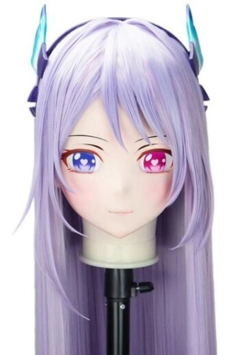 Full Head Mask with Wig and Lock Full Mask Doll Head Kigurumi 2D ...