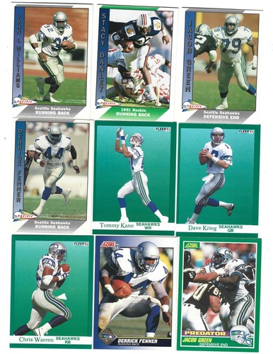 Lot of 9 - Seattle Seahawks Football - (4) Pacific, (3) Fleer, (2 ...