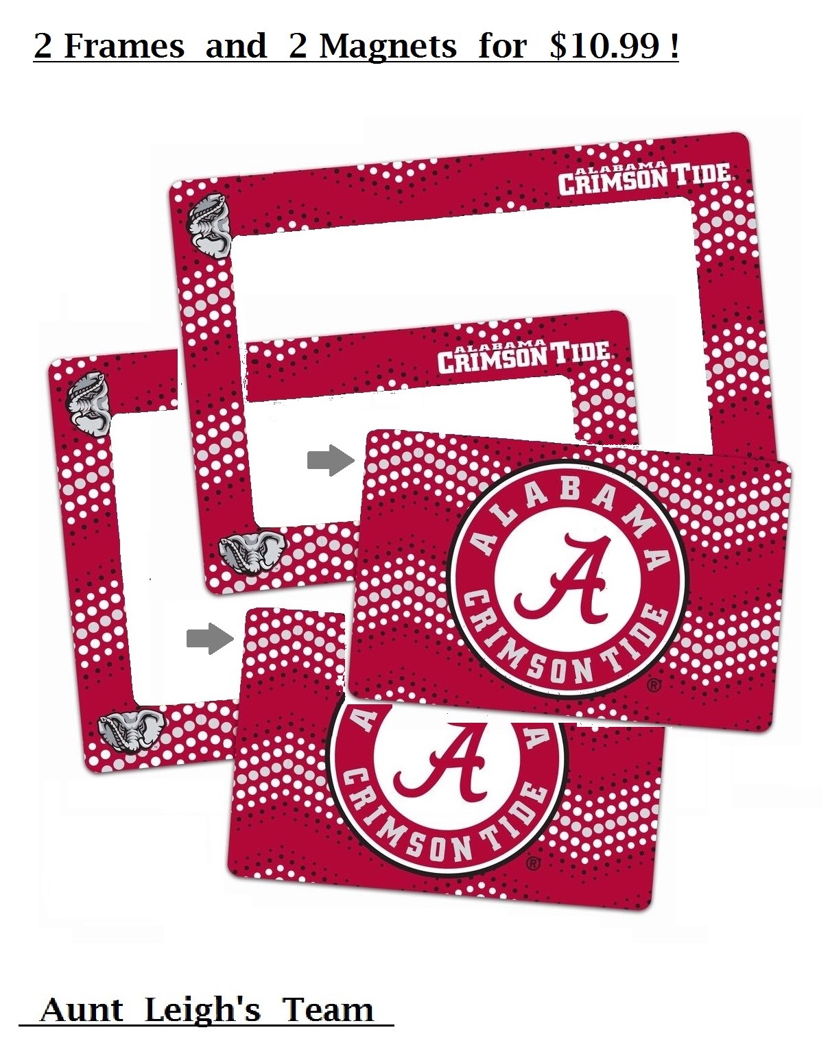 University Alabama Crimson Tide Magnetic Photo Frame Refrigerator ...