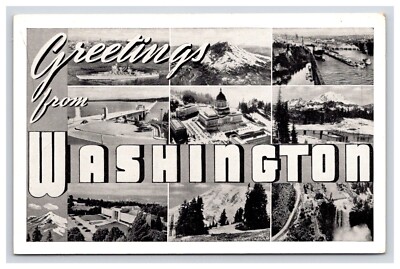 Postcard: WA Greetings From Washington - Unposted | eBay