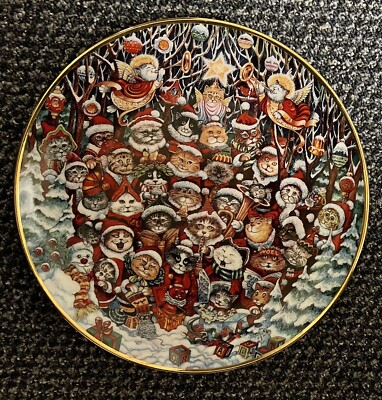 Franklin Mint Collectible Christmas Plate”Santa Claws” by Bill Bell # ...