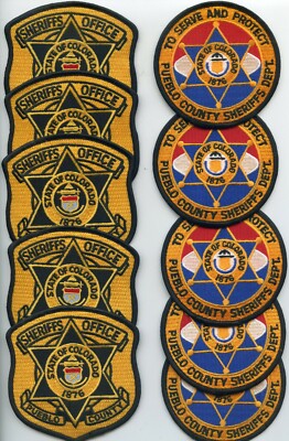 PUEBLO COUNTY COLORADO 10 Police Patches 2 styles SHERIFF POLICE PATCH ...
