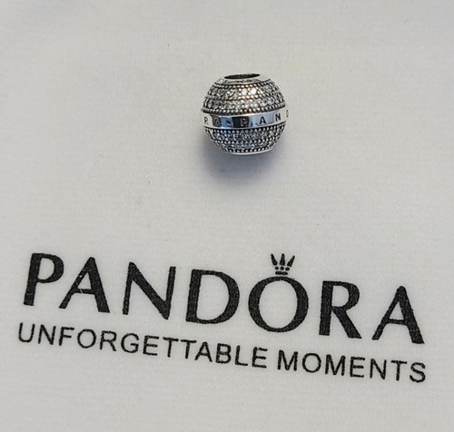 Pandora Pave Logo Round Bead Charm | eBay