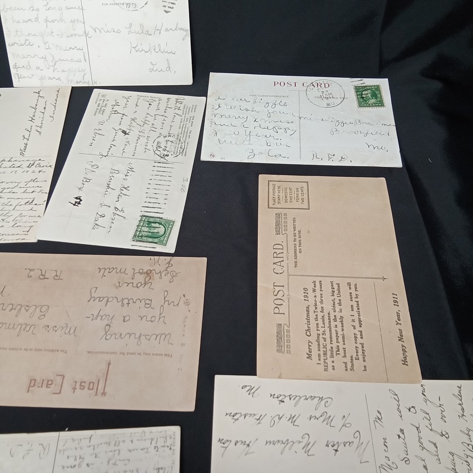 Lot Of 13 Antique Christmas Postcards VTG Victorian Edwardian Santa ...