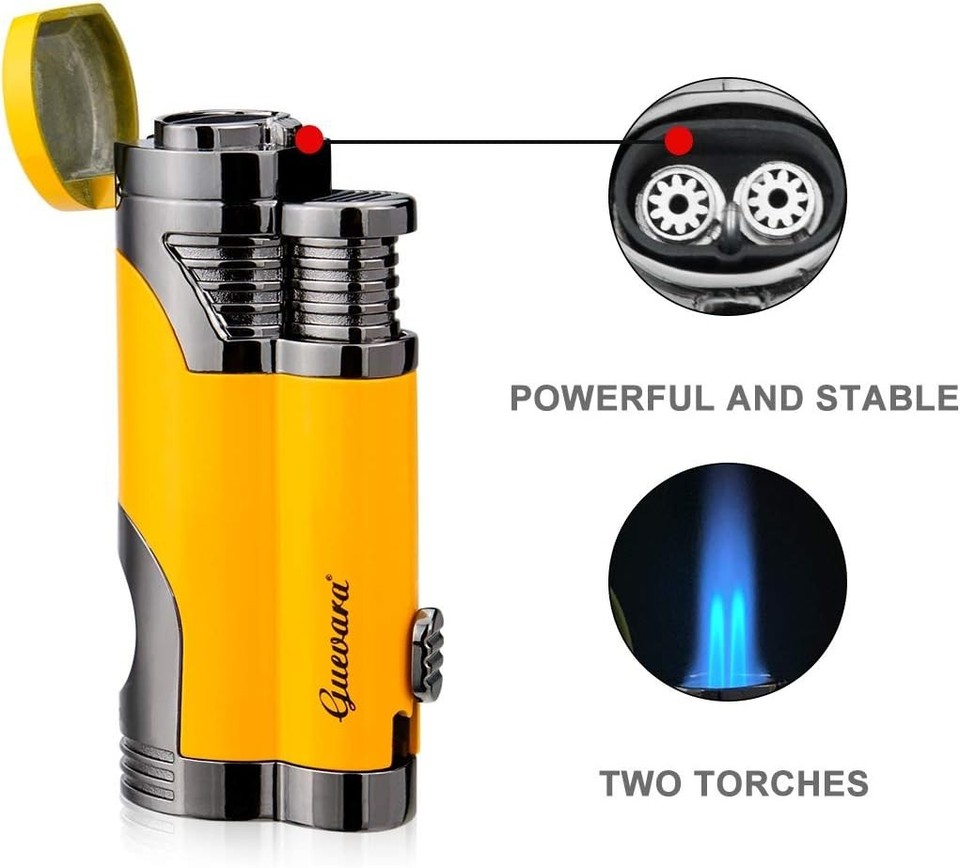 Butane Torch Lighter with Punch Windproof Double Jet Lighters | eBay