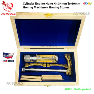 NEW Cylinder Engine Hone Kit 34mm To 60mm Honing Machine + 4 Set Honing ...