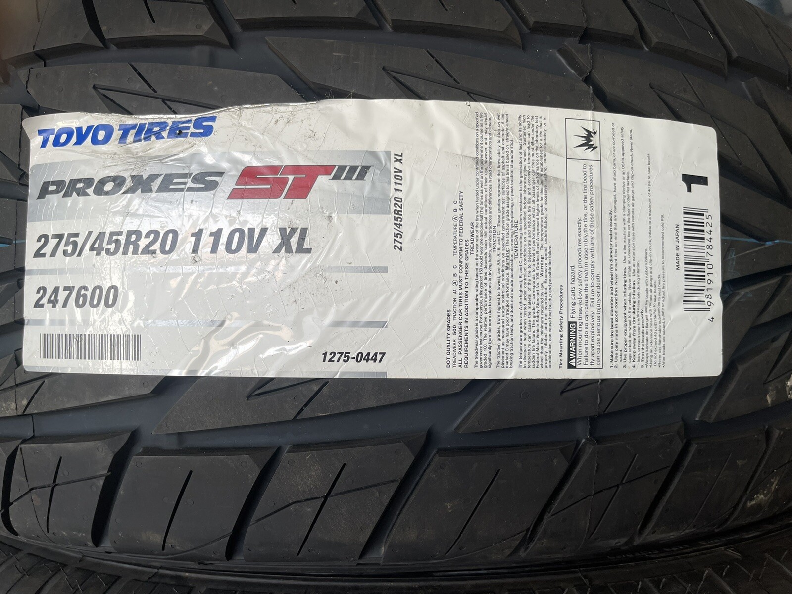 1 X Toyo Proxes ST3 275/45R20XL 110V Tires | eBay
