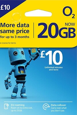 O2 Official Pay As You Go (PAYG) SIM Card - Standard, Micro, Nano - 5G ...