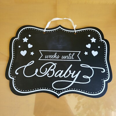 Chalkboard Sign "Weeks Until Baby" Blackboard Baby Shower Maternity ...