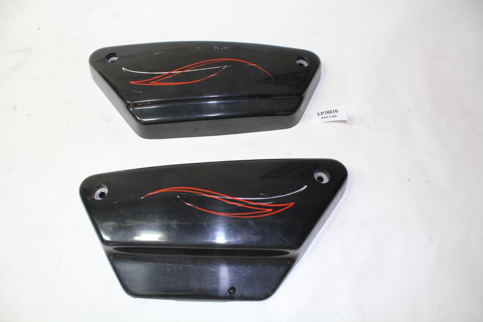 side covers black w/ pinstripes Harley FXR FXRT FXRP FXRD FXLR FXRC ...