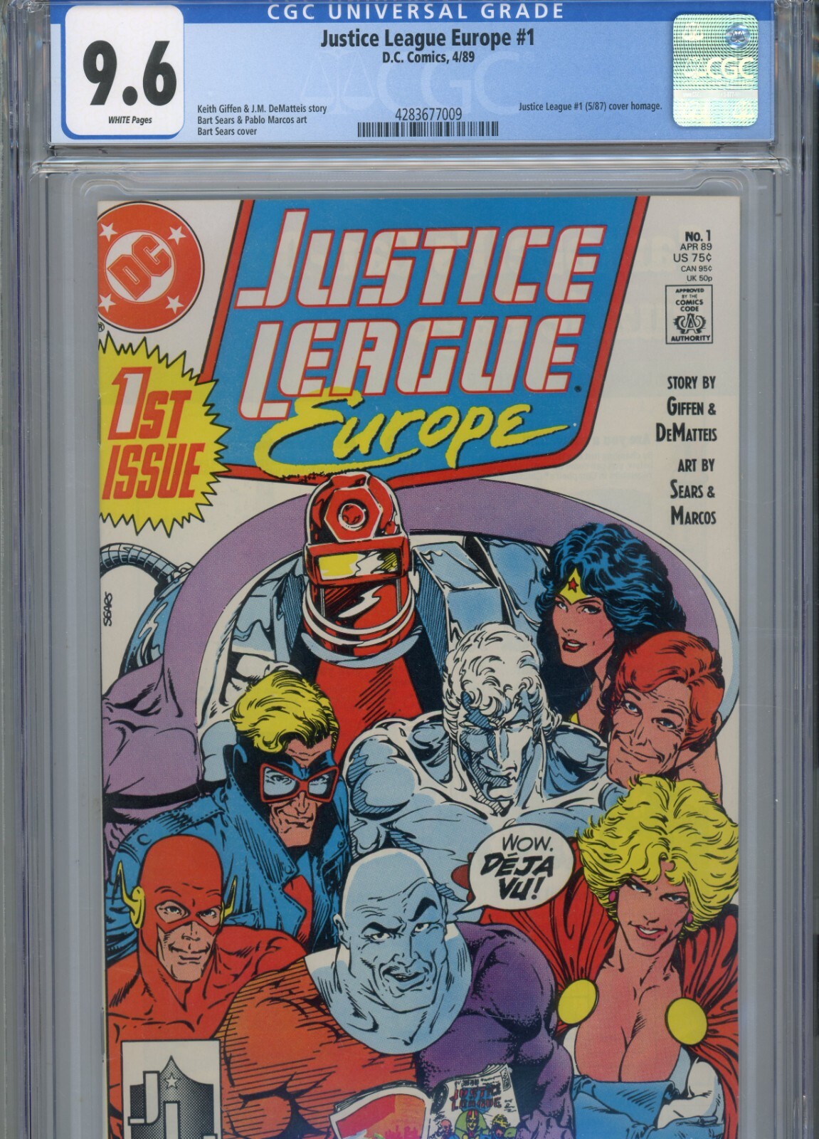 JUSTICE LEAGUE EUROPE #1 NM 9.6 CGC WHITE PAGES SEARS ART AND COVER ...