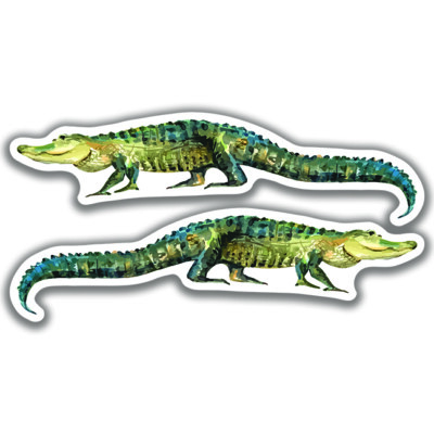 ALLIGATOR CROCODILE DECAL Gator 2 Stickers Bogo Car Window Truck Bumper ...