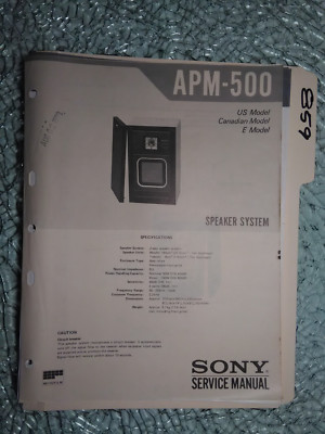 Sony apm-500 service manual original repair book stereo speakers free ...