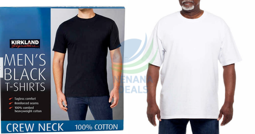 Kirkland Signature Mens Crew Neck T Shirts Cotton White 4 5 6 Pack Ebay