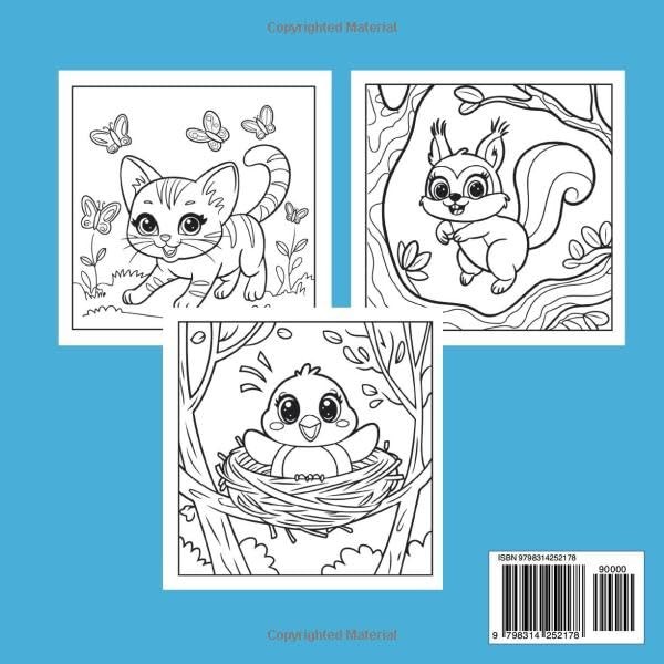 Cute Spring Coloring Book for Kids: Fun Coloring Pages With Animals ...