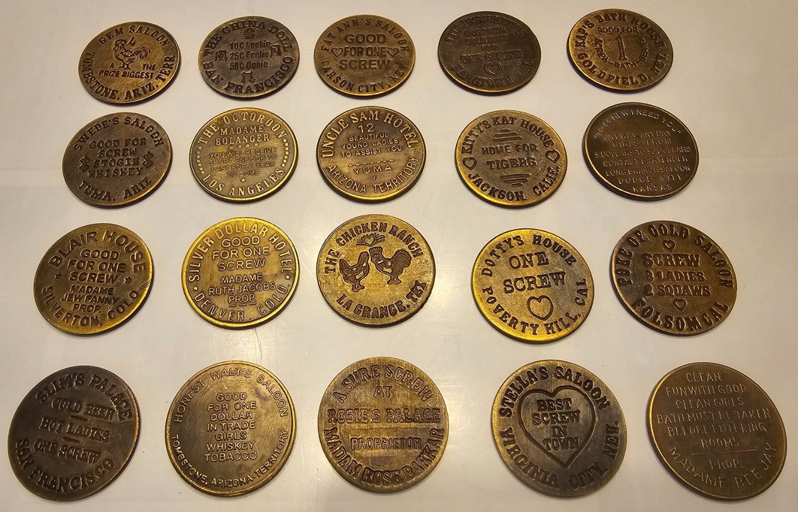 Lot of 20 - Brothel Novelty Token Coins - Instant Collection - FREE ...