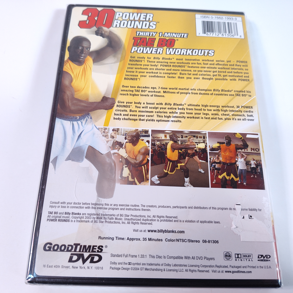 Billy Blanks 30 Power Rounds (DVD) Thirty 1-Minute TAE BO Power ...