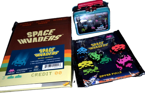 Space Invaders Retro Journal Zipper Pulls Mini Lunch Box Sealed! New ...