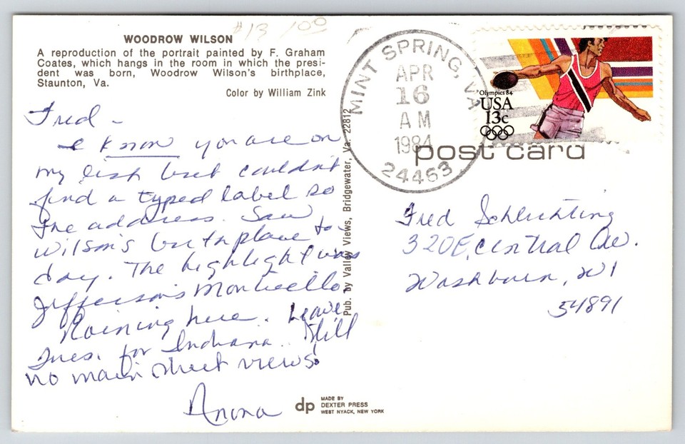 Presidents~Virginia~Woodrow Wilson Portrait Painted By Graham Coates ...