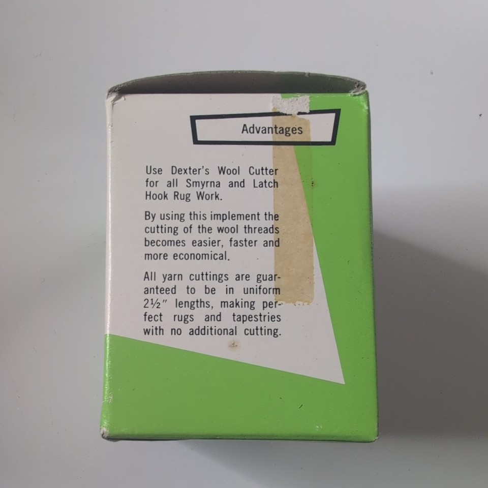 Dexter’s Wool Cutter For Latch Hook Rug Work VIINTAGE In Box | eBay