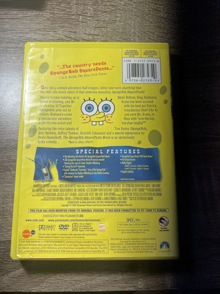 The Spongebob Squarepants Movie (DVD, 2005, Full Screen Collection ...