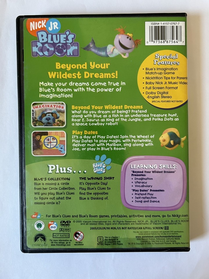 Blue's Room - Beyond Your Wildest Dreams! (DVD, 2005) Clues - Nick Jr ...