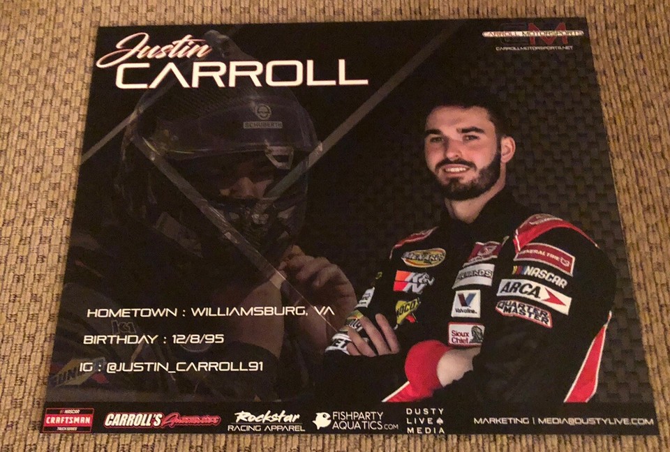 Nascar Truck Driver #90 Justin Carroll 2025 Postcard | eBay