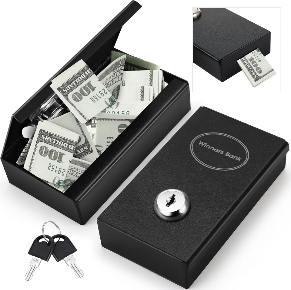 1 Pack Metal Box for Gamblers Pocket Sized Winner Bank Casino Cash Box ...