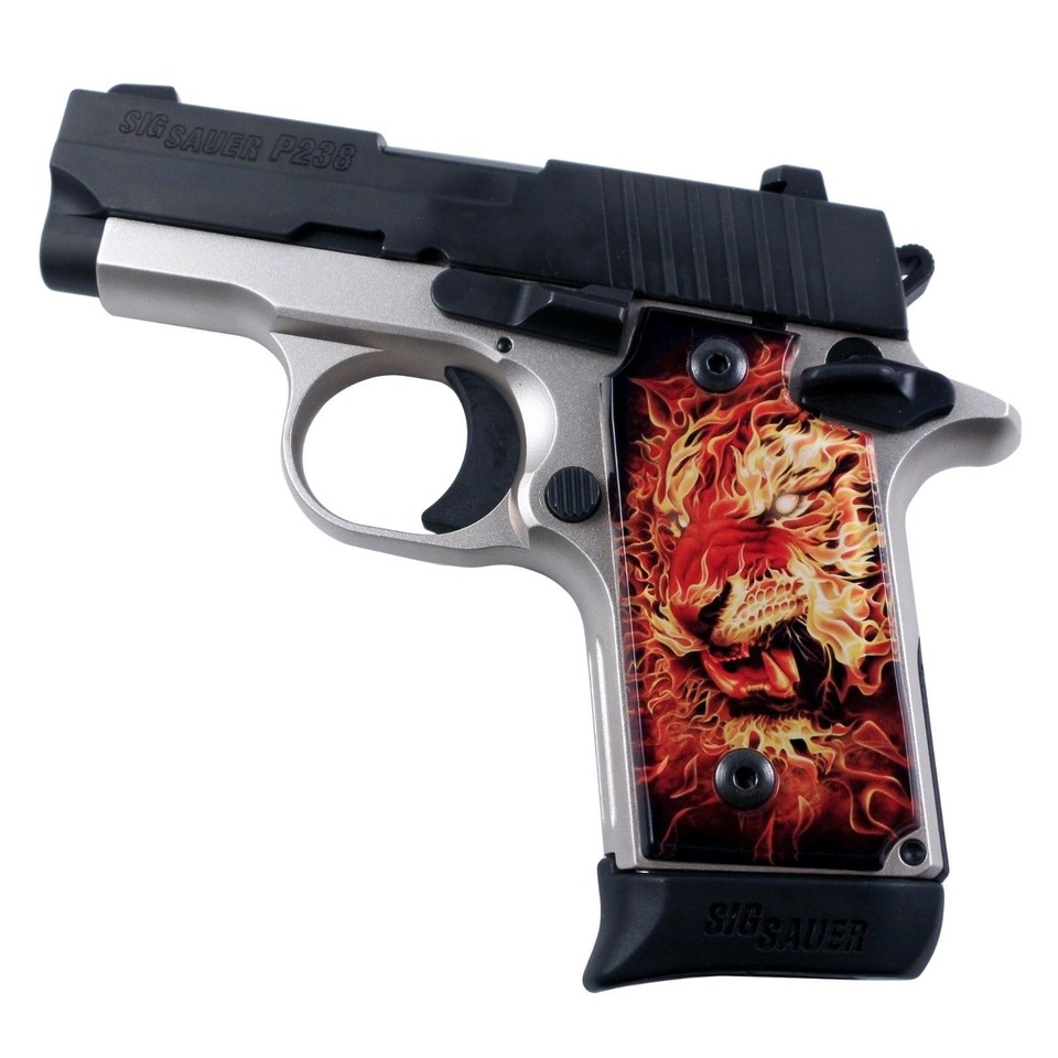 Custom P238 Ambidextrous SPD Acrylic Grips Fire Tiger | eBay