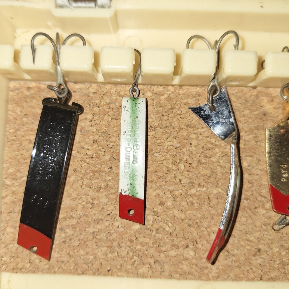 Vintage South Bend Spoon Flip It Lure Lot Set Of 6 In South Bend Case ...