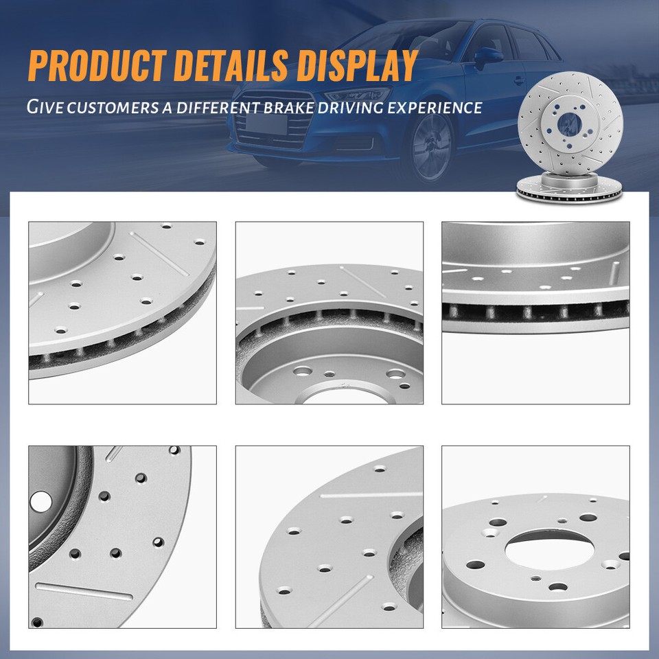 For 2008 -2015 Scion xB Front Rear Drilled Disc Rotors Ceramic Brake ...