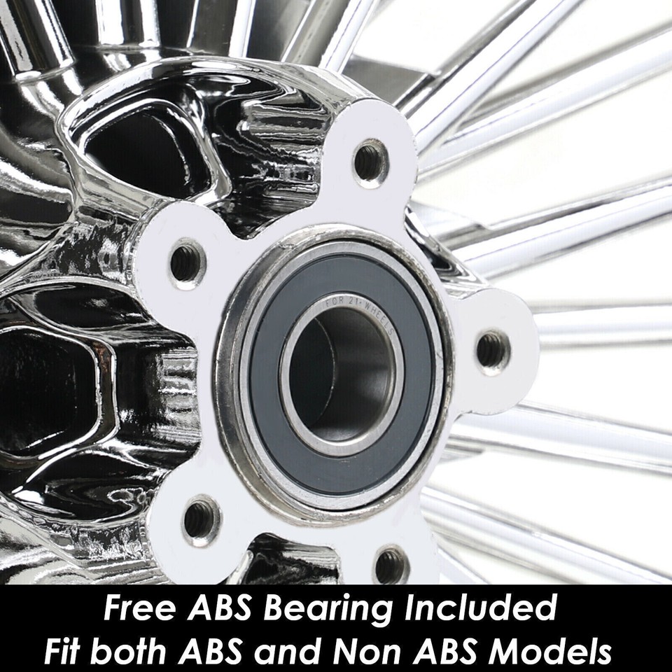 21X3.5 16X5.5 Fat Spoke Wheels w/Rotors for Harley Road Street Glide 09 ...