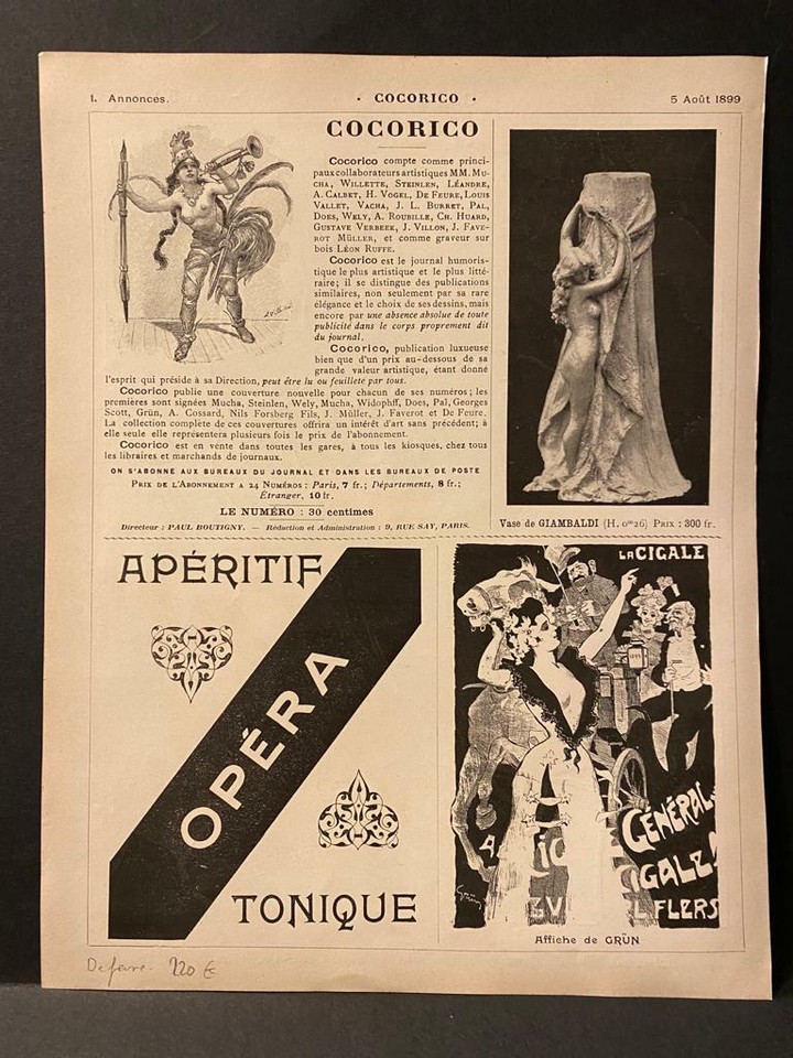 Magazine Cocorico n°15, 5 aout 1899, G de Feure, Art Nouveau ...
